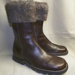 Anne Klein | Shoes | Anne Klein Dk Brown Leather Boots Lined Zip 7m ...